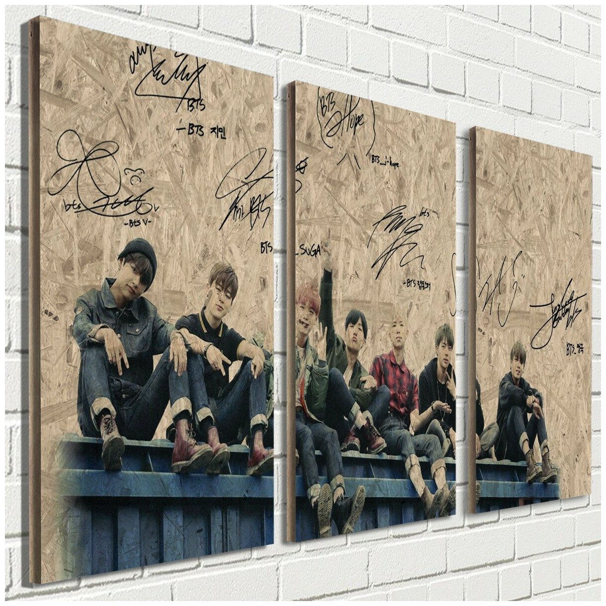 Модульная картина музыка кпоп kpop bts бтс (тэ хён, чимин, чонгук, шуга, джей хоул) - 2118