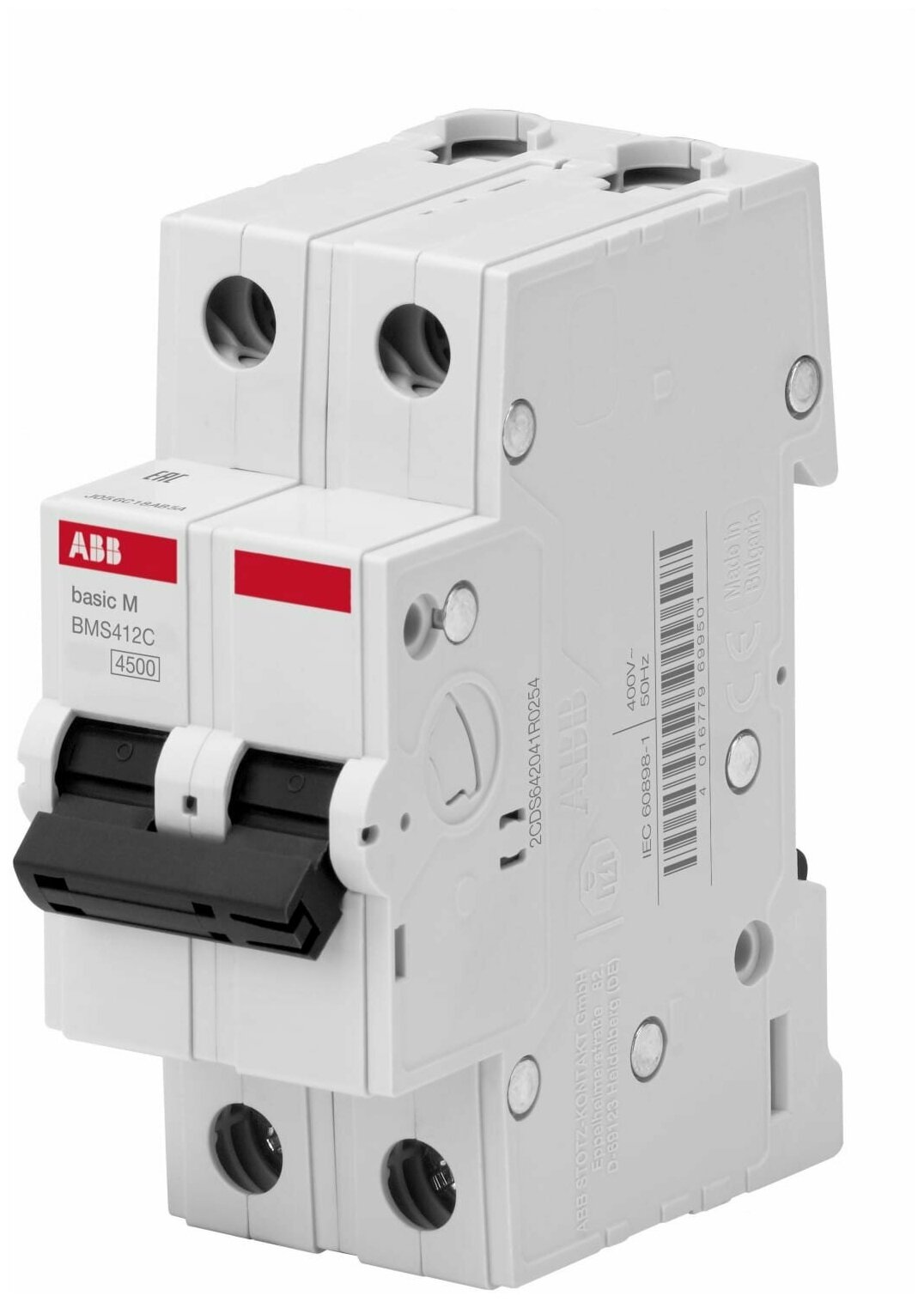 Выключатель автоматический ABB 2P, 20A, C, 4,5кА, BMS412C20