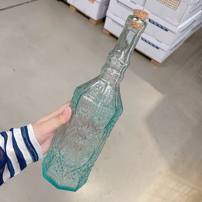 JIUAN Испанская стеклянная бутылка 700 мл синяя green 700ml