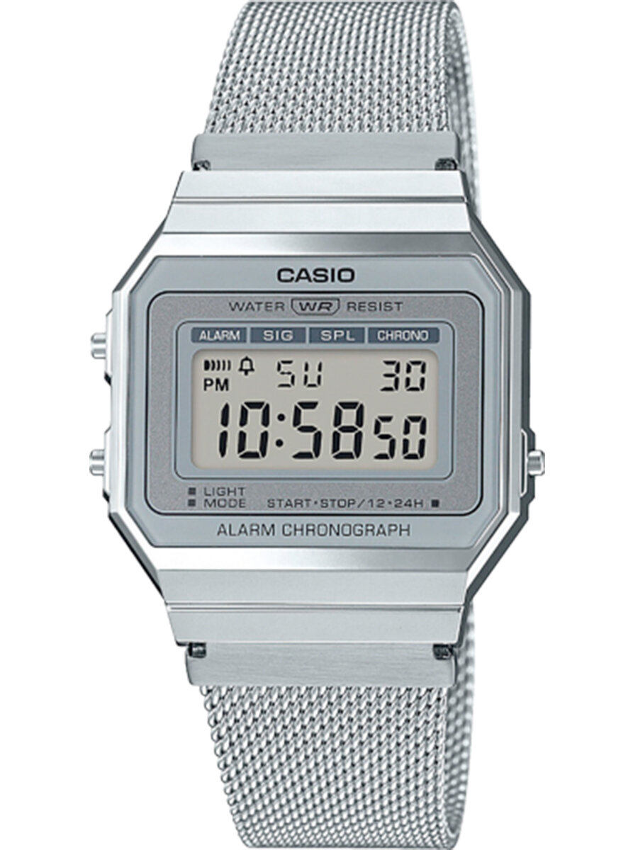 CASIO Vintage, серебряный, серый