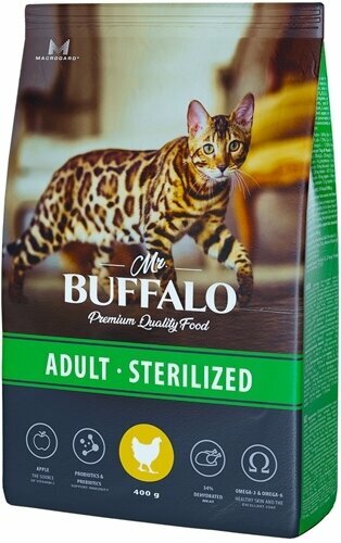 Mr.Buffalo сухой корм для кошек Adult sterilized Курица 400г