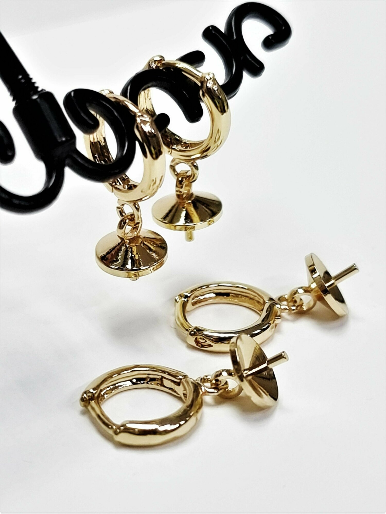 Швензы Колечки со штифтом. Золото. 2пары.