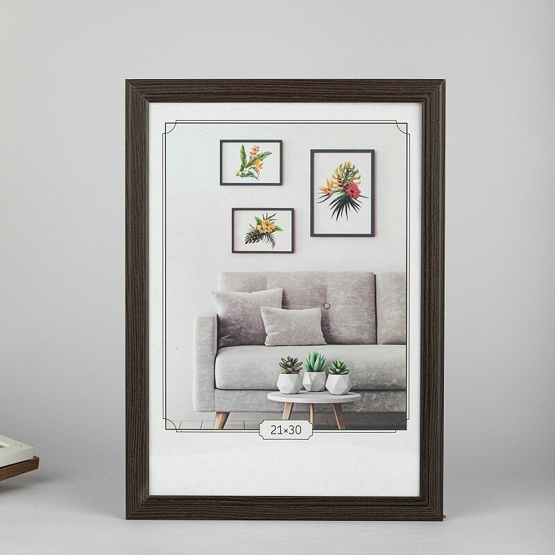 Фоторамка Image Art С22 МДФ универсальная 21х30 цвет венге вставка прозрачный пластик, цена за 1 шт