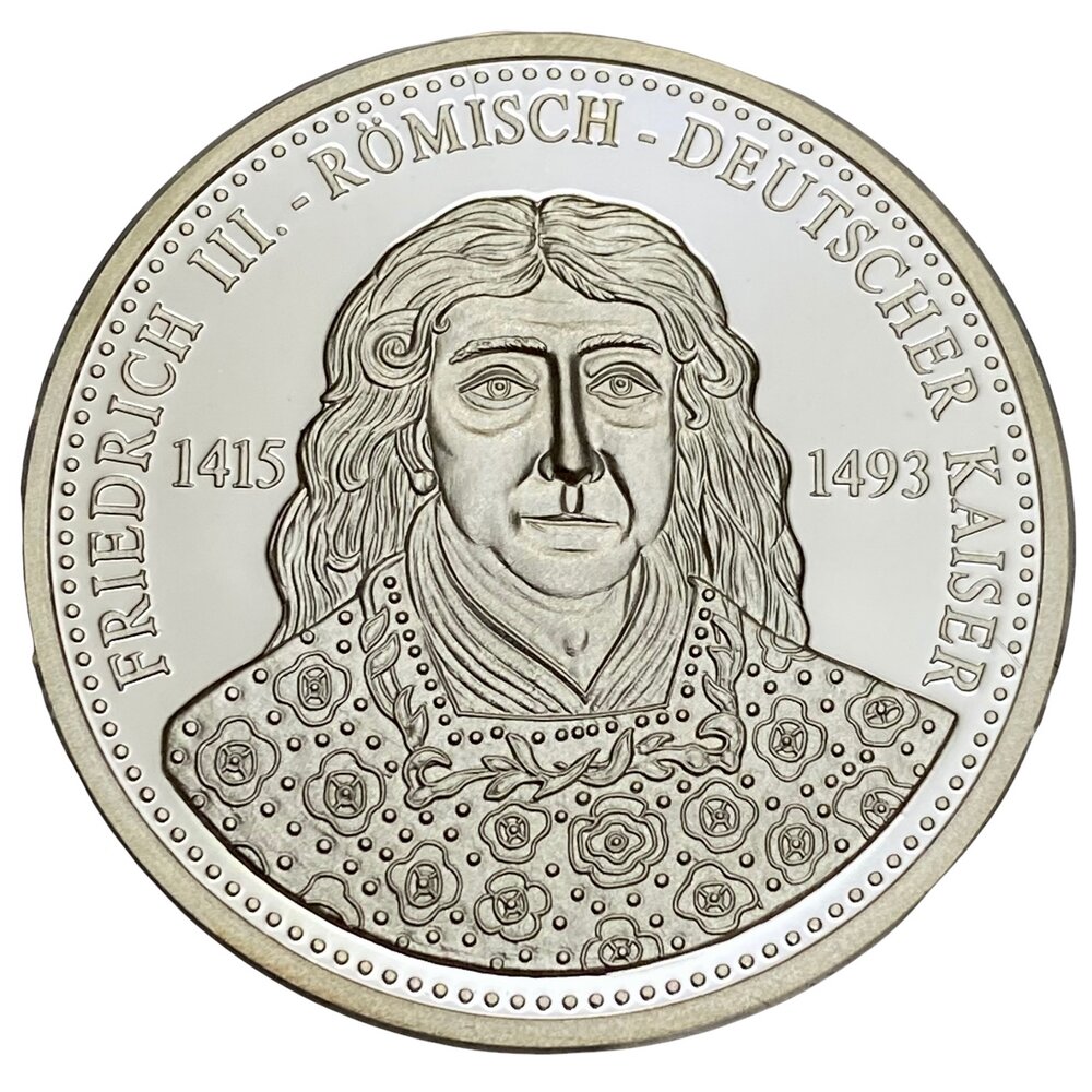 Германия, настольная памятная медаль "Короли Германии. Фридрих III" (с сертификатом №0623) 1995 г.