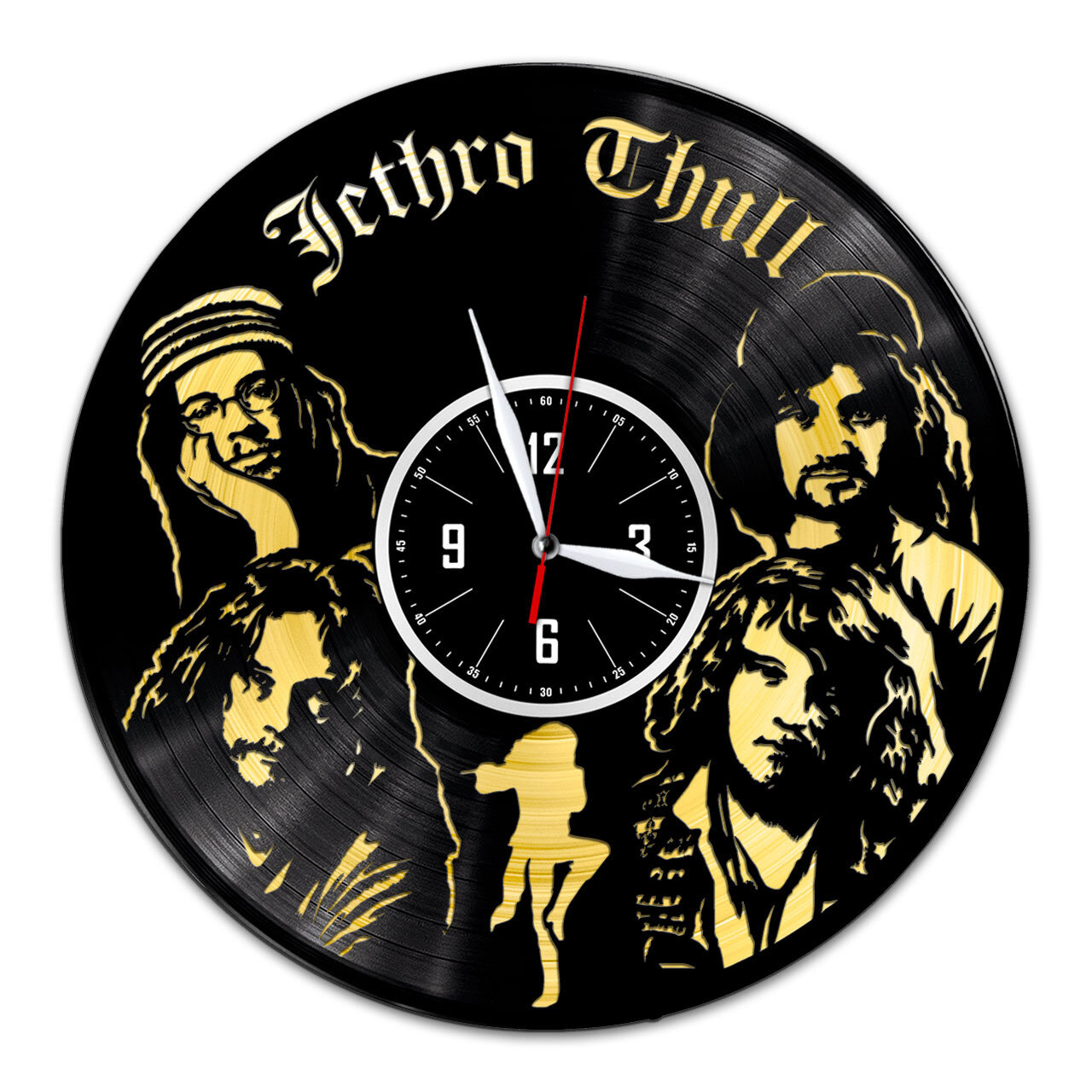 Jethro Tull - настенные часы из виниловой пластинки (с золотой подложкой)
