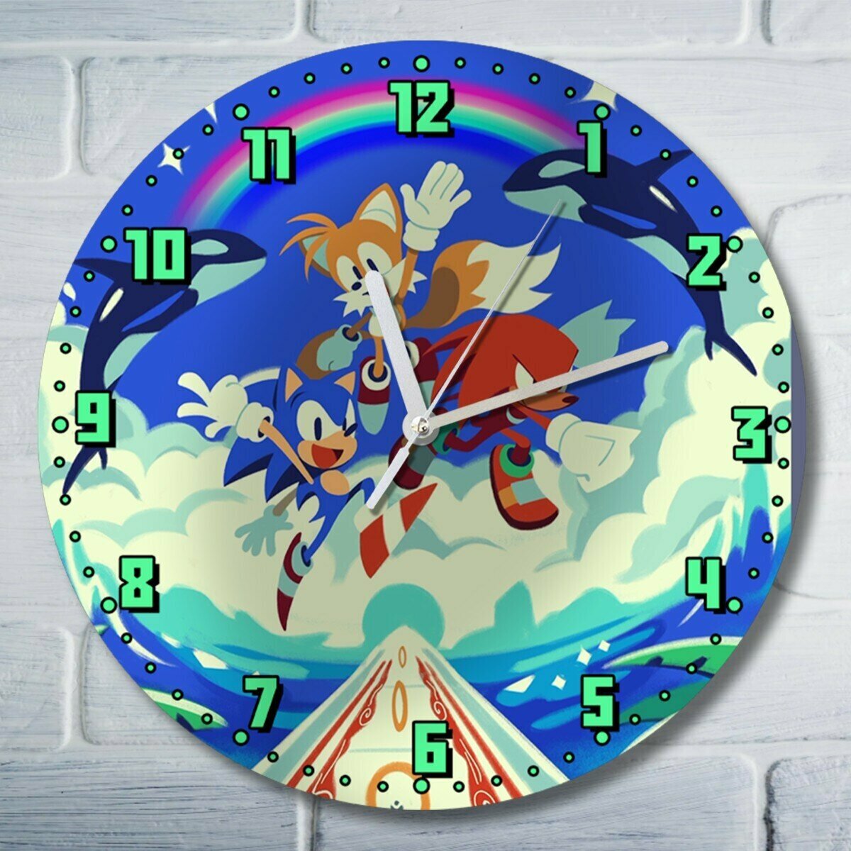 Настенные часы УФ с рисунком Игры Sonic - 2407