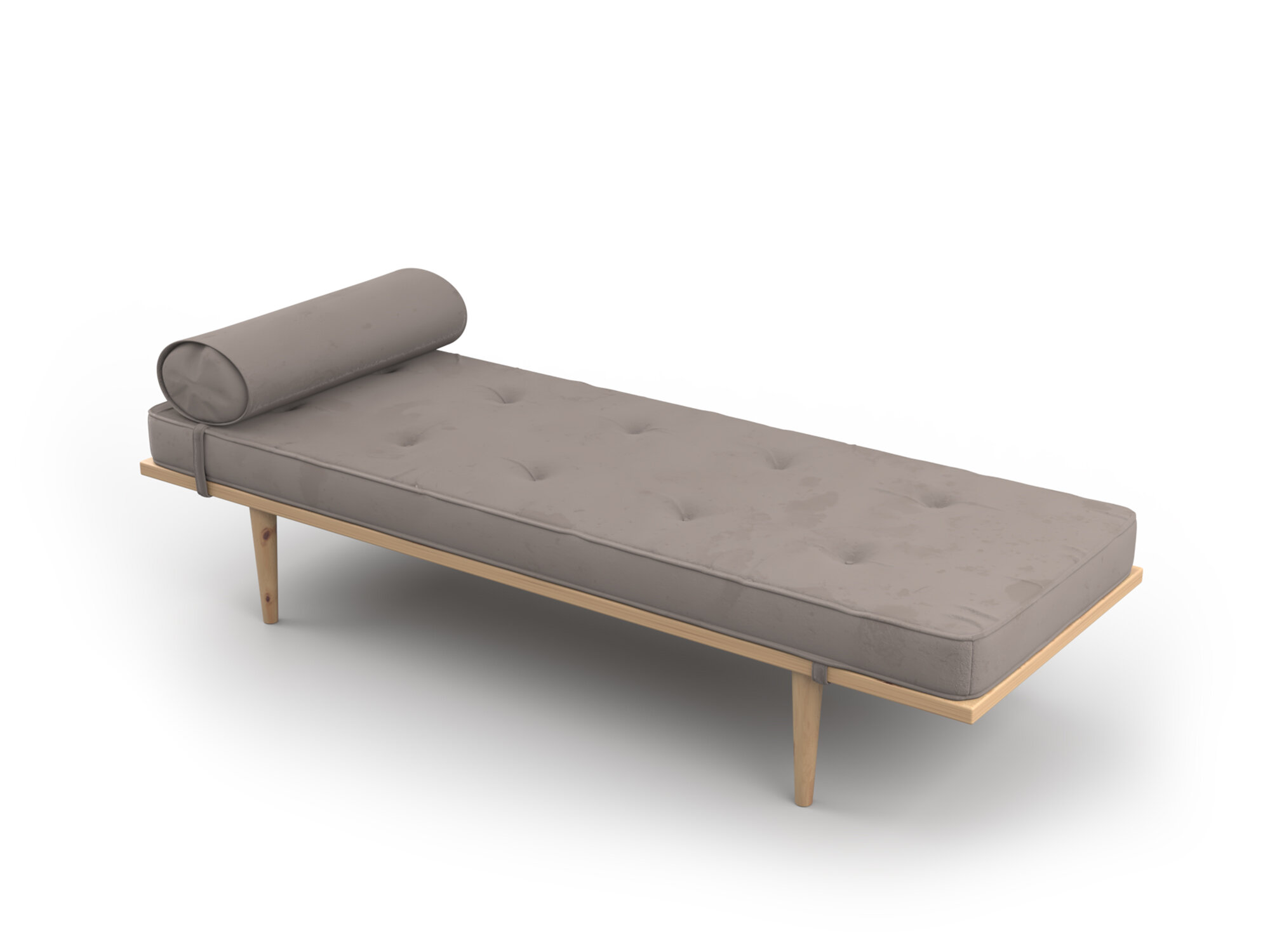 Дизайнерская кушетка Soft Element Корса, массив дерева, велюр, серый, стиль скандинавский лофт, на кухню, на дачу