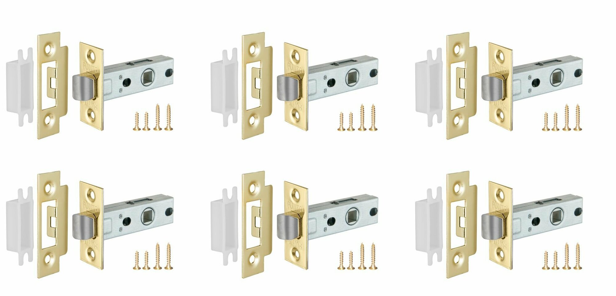 Защелка врезная Punto (Пунто) L45-8 GP Золото (комплект 6 штук)
