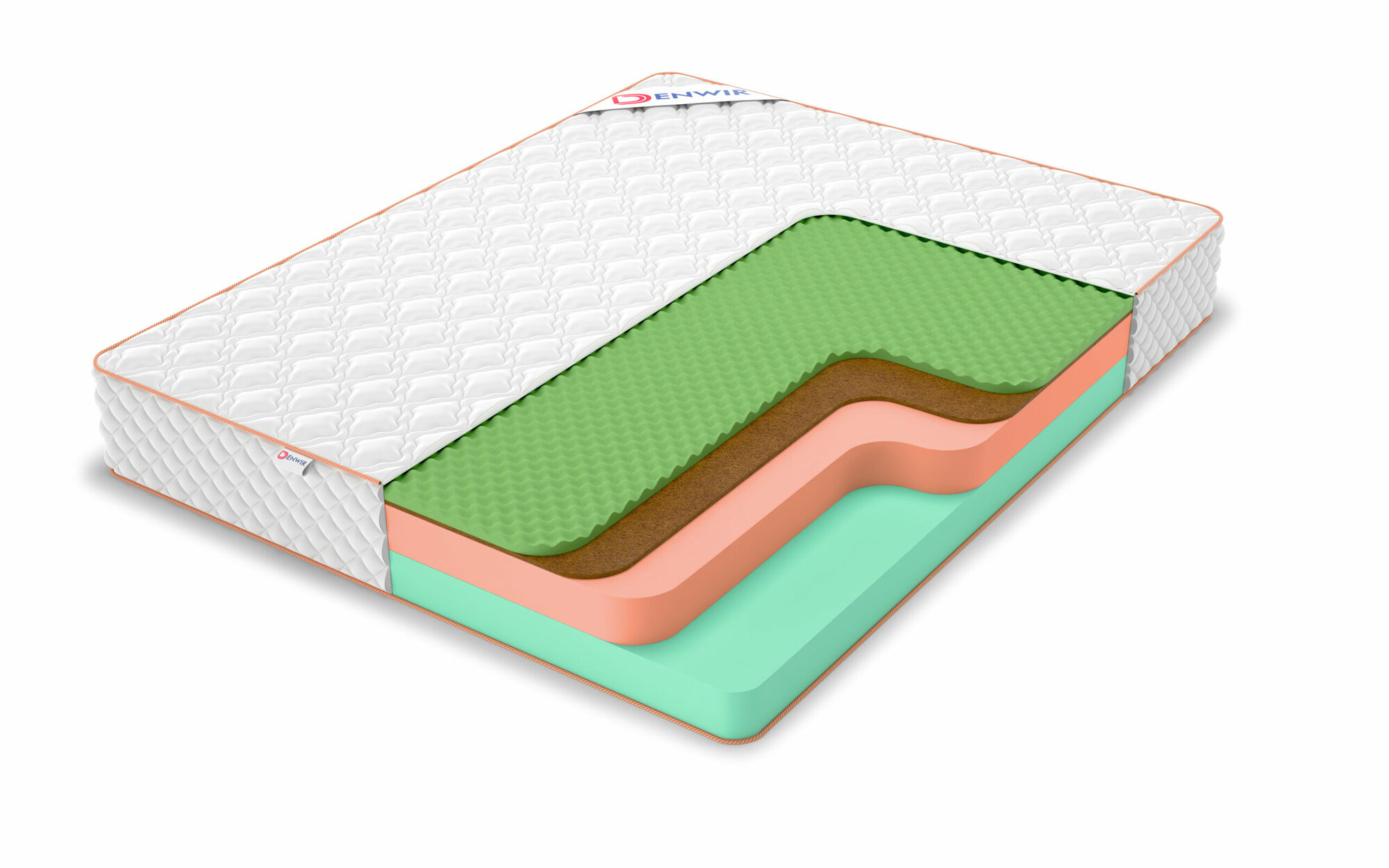 Матрас Denwir Top Eco Balance Relax 24 160х200 высота 25 см анатомический средней жесткости мягкий кокосовый