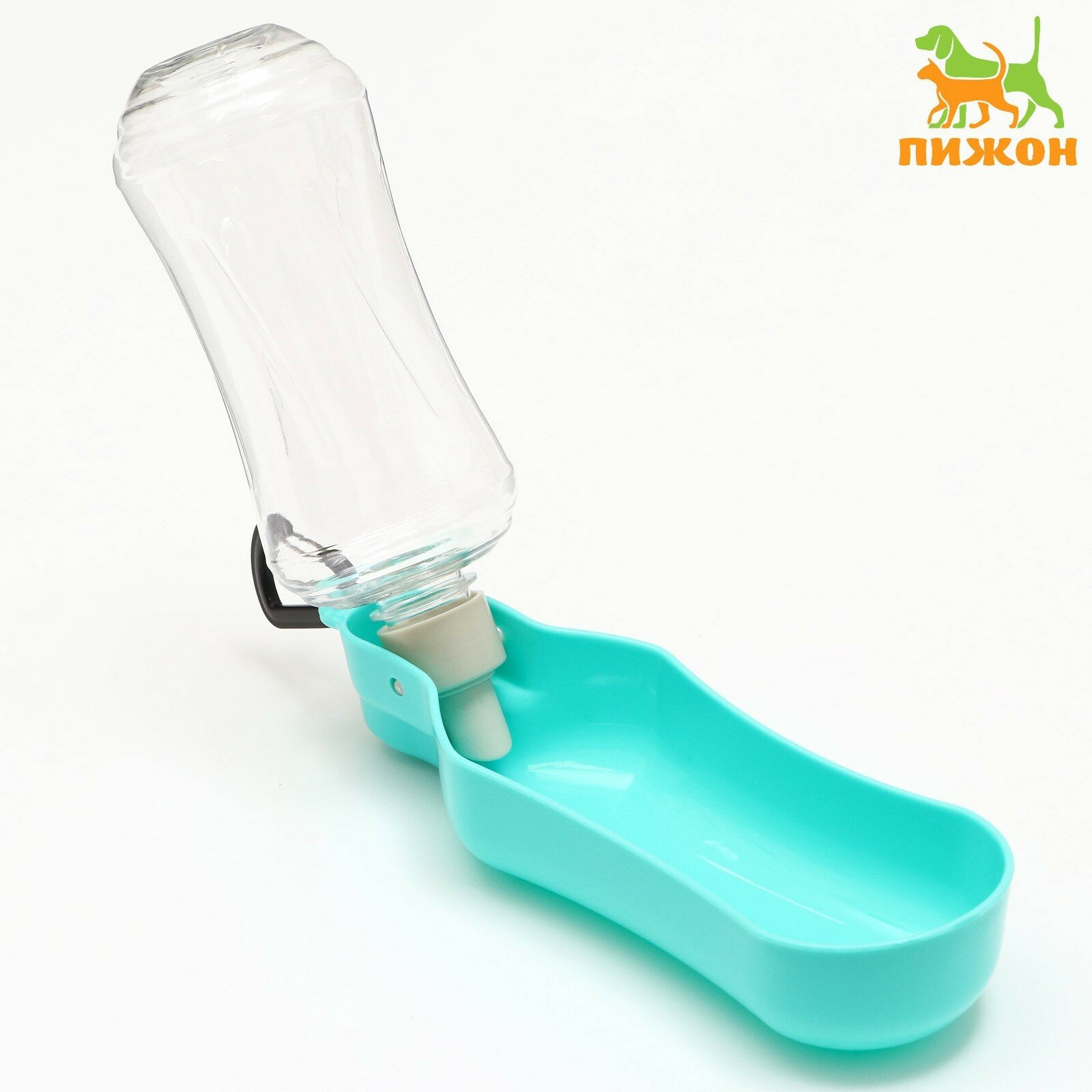 Поилка прогулочная фигурная, 500 мл, с мягким носиком, пластик, бирюзовая