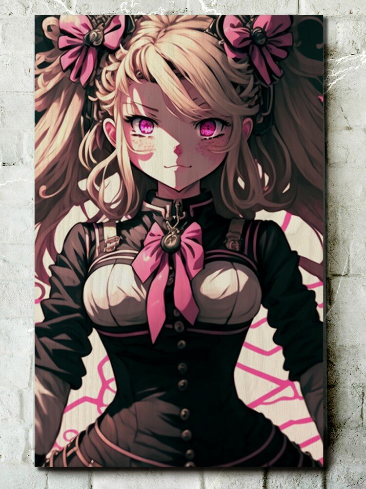 Картина интерьерная на дереве аниме данганронпа - 7089