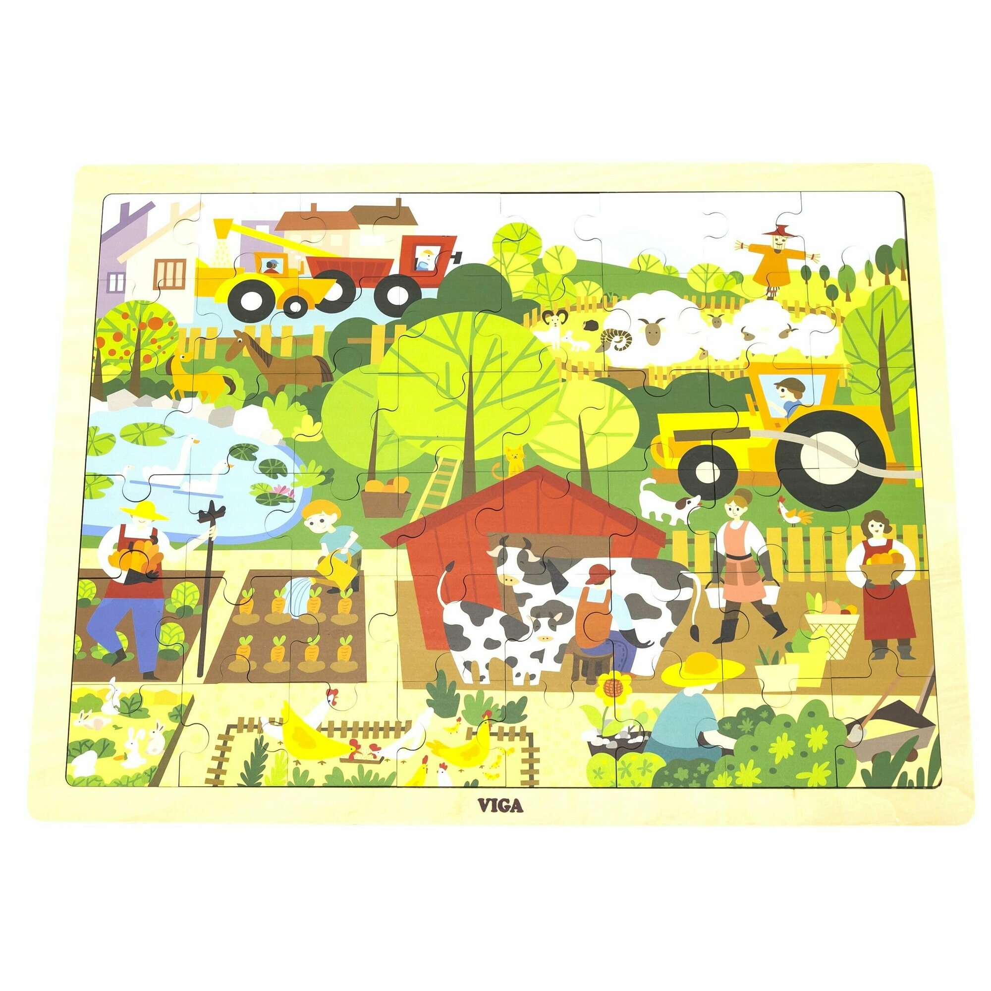 Развивающие игрушки из дерева Viga Toys Пазлы "Ферма" (48 элементов)