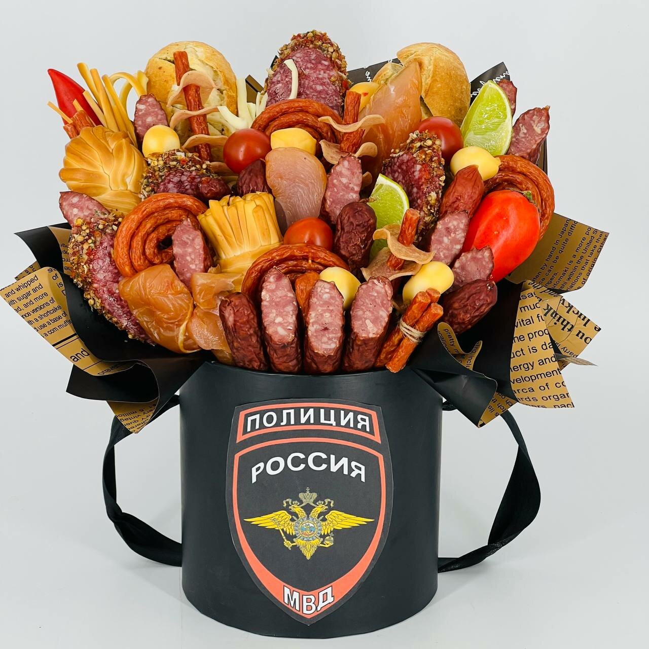 Мясной букет колбасный для полицейского