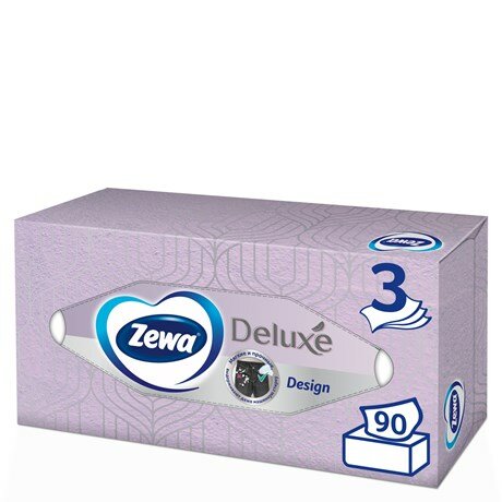 Салфетки бумажные Zemma Deluxe Дизайн 3 слоя в коробке, 90 листов, (2 шт)