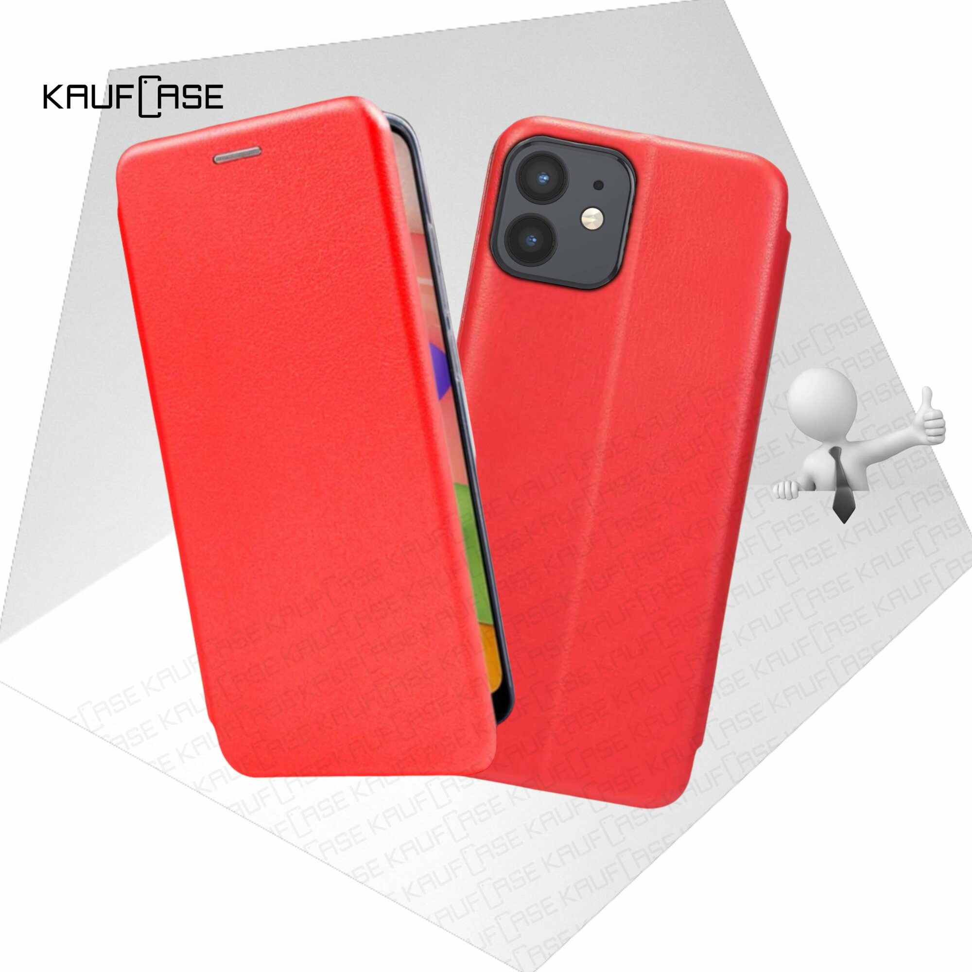 Чехол книжка KaufCase для телефона Apple iPhone 12 mini (5.4"), красный. Трансфомер