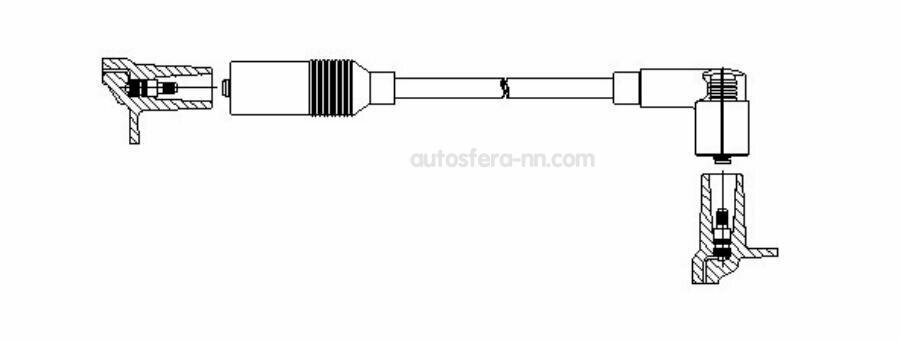 BREMI 11560 провод высоковольтный! центр.\ VW Golf/Jetta/Passat/Vento, Seat Ibiza/Toledo 1.0-2.8 <99