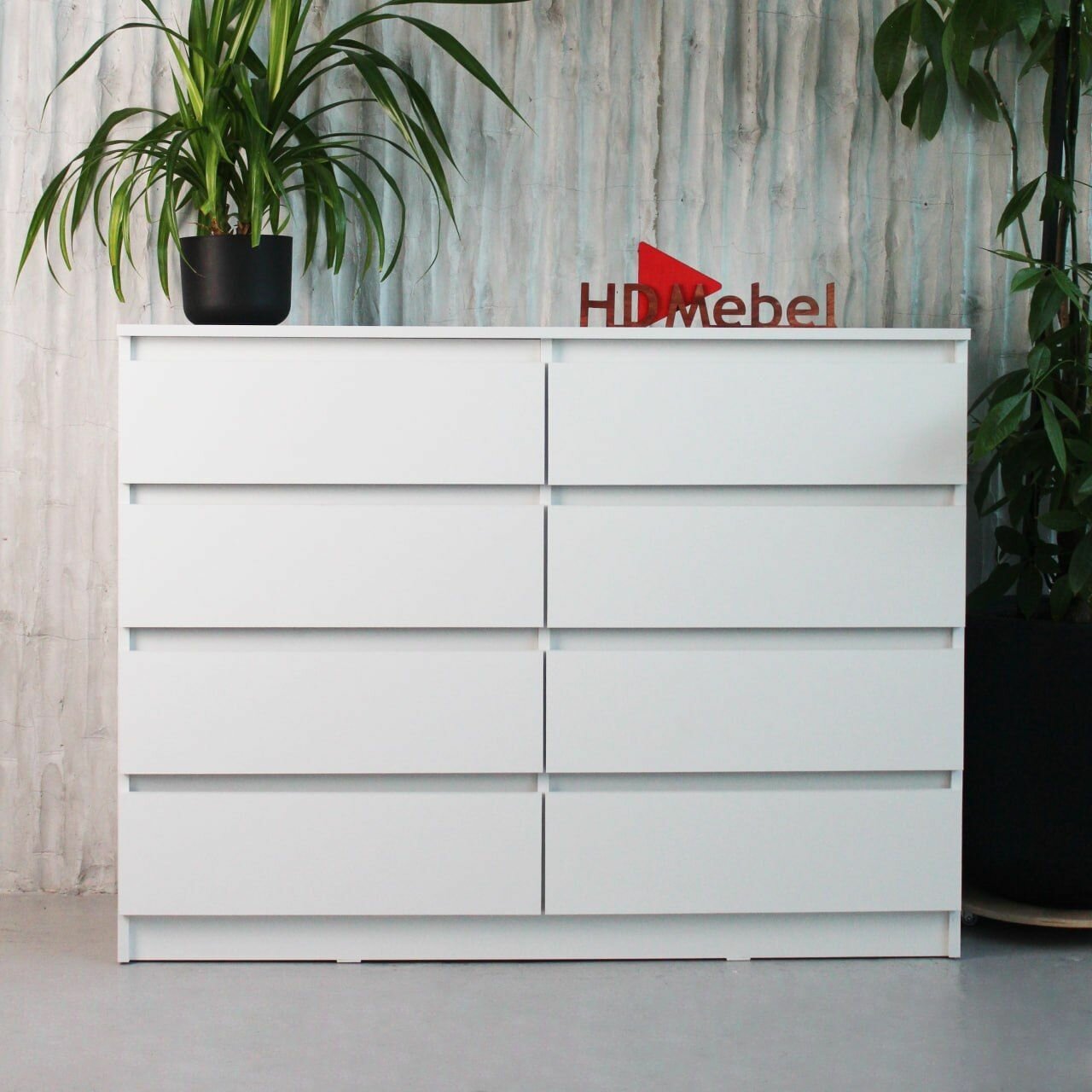 Комод с ящиками "Италия" 1200 - 8 выдвижных ящиков, цвет Белый