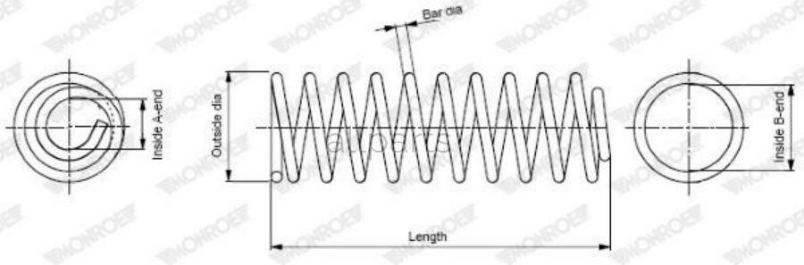 MONROE SP0303 Пружина передняя L=R RENAULT Kangoo I MONROE SP0303
