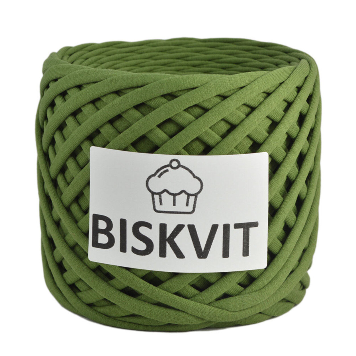 Пряжа Бисквит, Biskvit трикотажная, 330г, 100м, 100%хлопок, Хаки (208) 1 шт