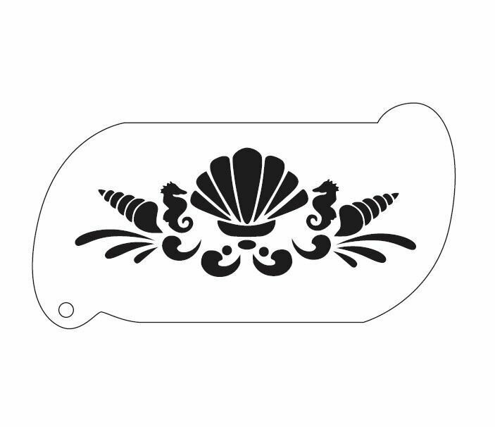 Трафарет для аквагрима "Морской узор", прямоугольный 7 на 13 см