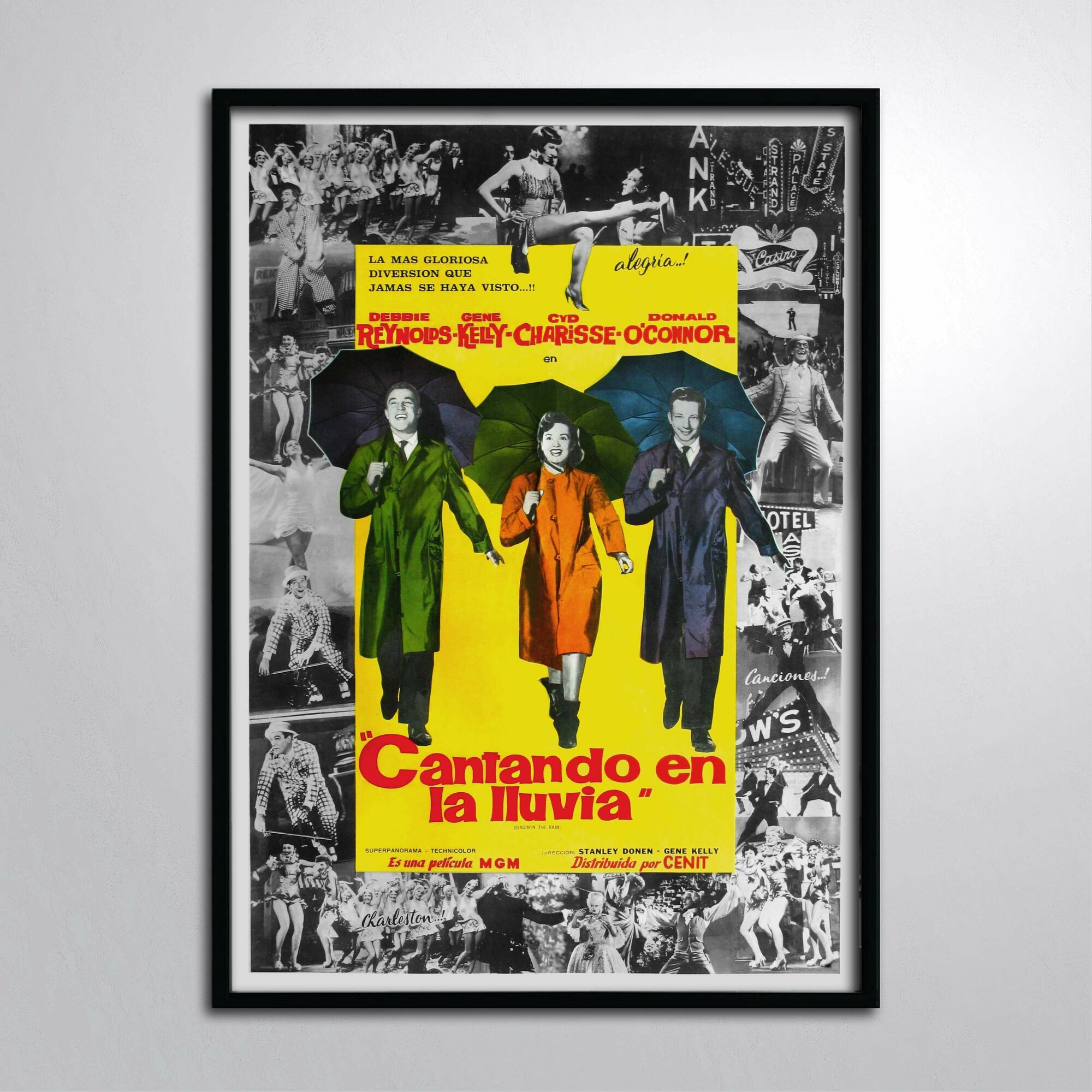 Постер без рамы/Винтажный плакат/Поющие под дождем (1951) Джин Келли Дональд О’Коннор Дебби Рейнолдс Зонт Singin' in the Rain (А2/420х594)