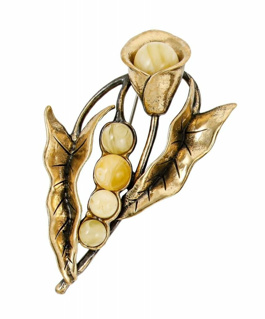 Брошь, янтарь