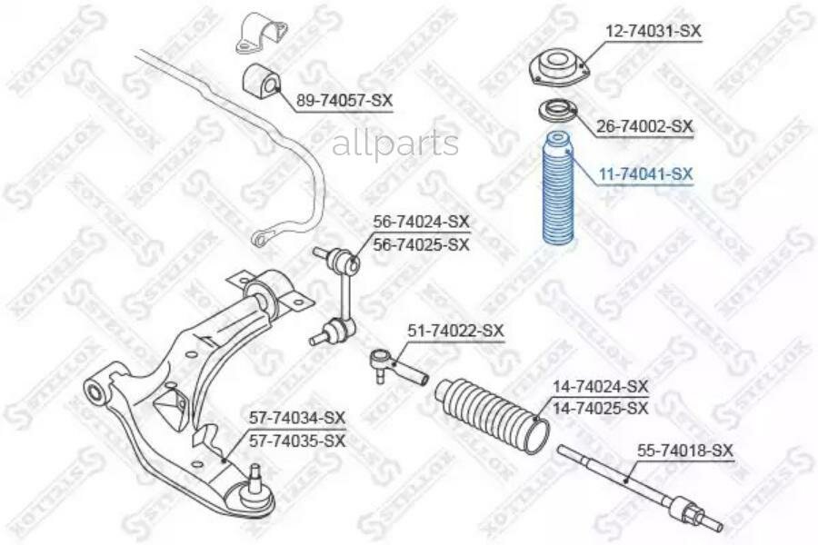 STELLOX 1174041SX отбойник-пыльник амортизатора переднего!\ Nissan Maxima CA33 00>
