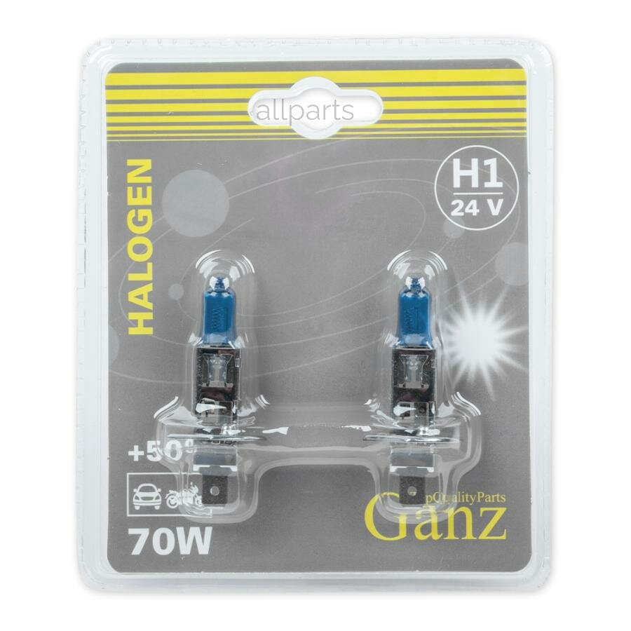 GANZ GIP06049 Лампа 24V H1 70W +50% P14,5s 5000К GANZ 2 шт. блистер GIP06049