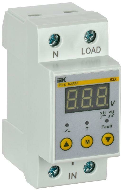 Реле напряжения РН-д 1ф 36мм 63А KARAT IEK IVR21-1-63