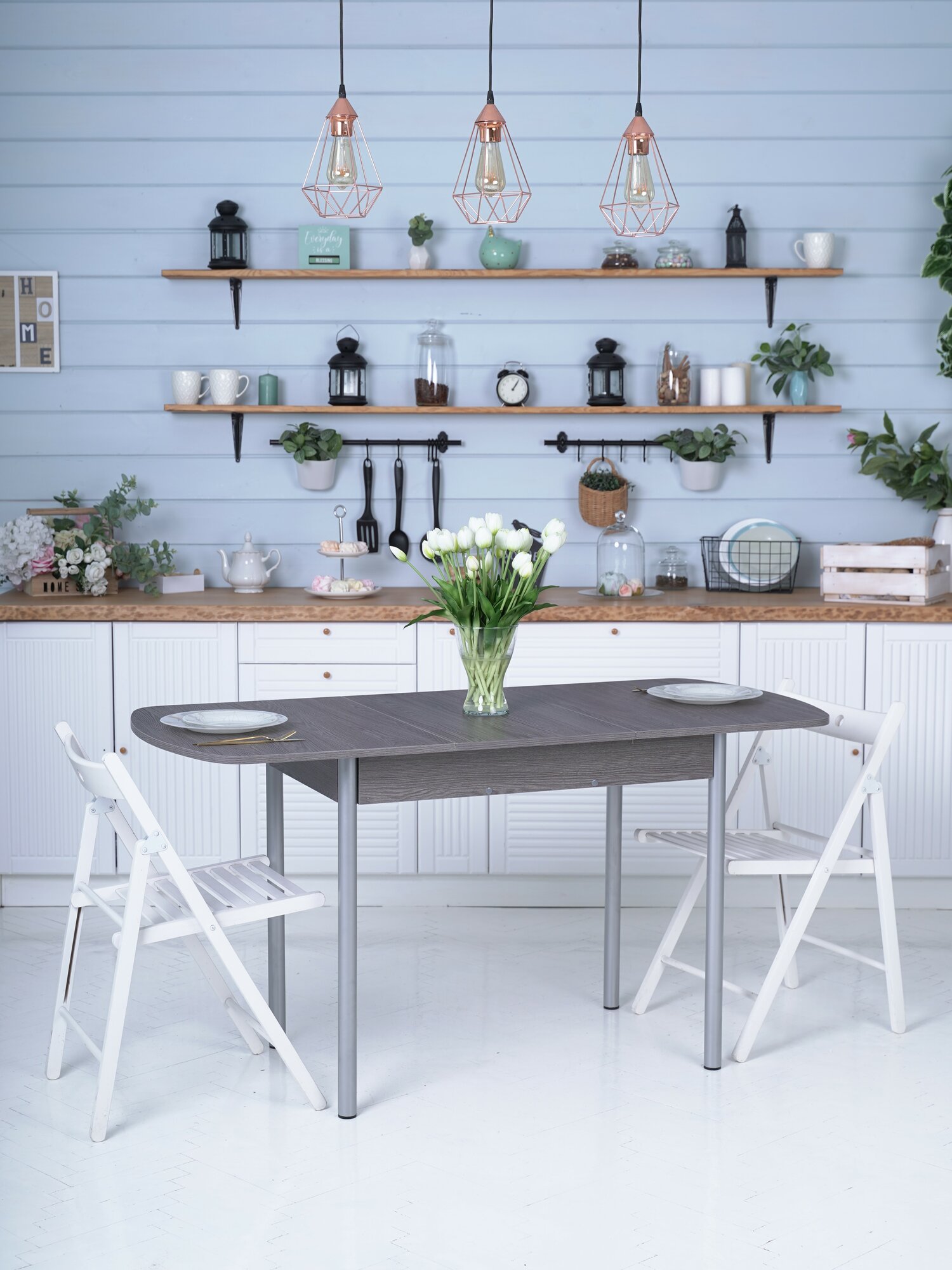 Стол кухонный обеденный раздвижной Джаз, ясень анкор тёмный, 110/150х70x77 см.