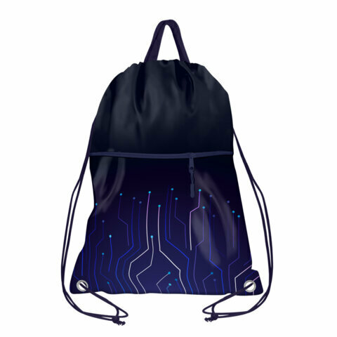 Мешок для обуви BRAUBERG большой, с ручкой, карман на молнии, сетка для вентиляции, 51х41 см, "Electro", 271061