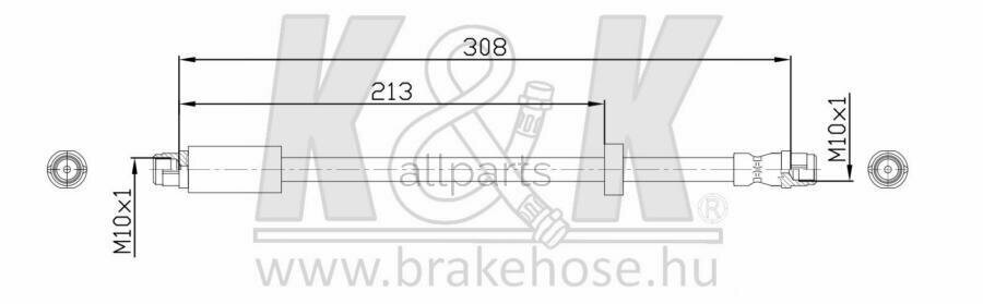 K&K FT0118 Шланг тормозной AUDI A4 (8EC) 3.2 FSI 3.2 FSI quattro 01.05-