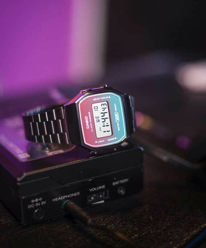 Наручные часы CASIO, серебряный, розовый, серый, бирюзовый — фото 1