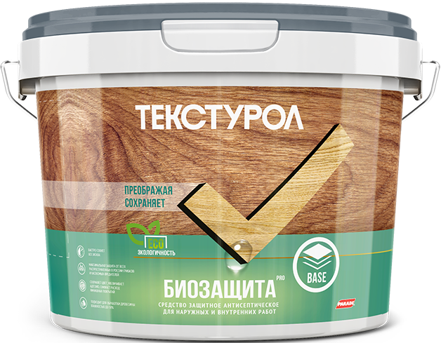 Грунт-Антисептик для Древесины Текстурол Биозащита Pro 1л Бесцветная для Внутренних и Наружных Работ.