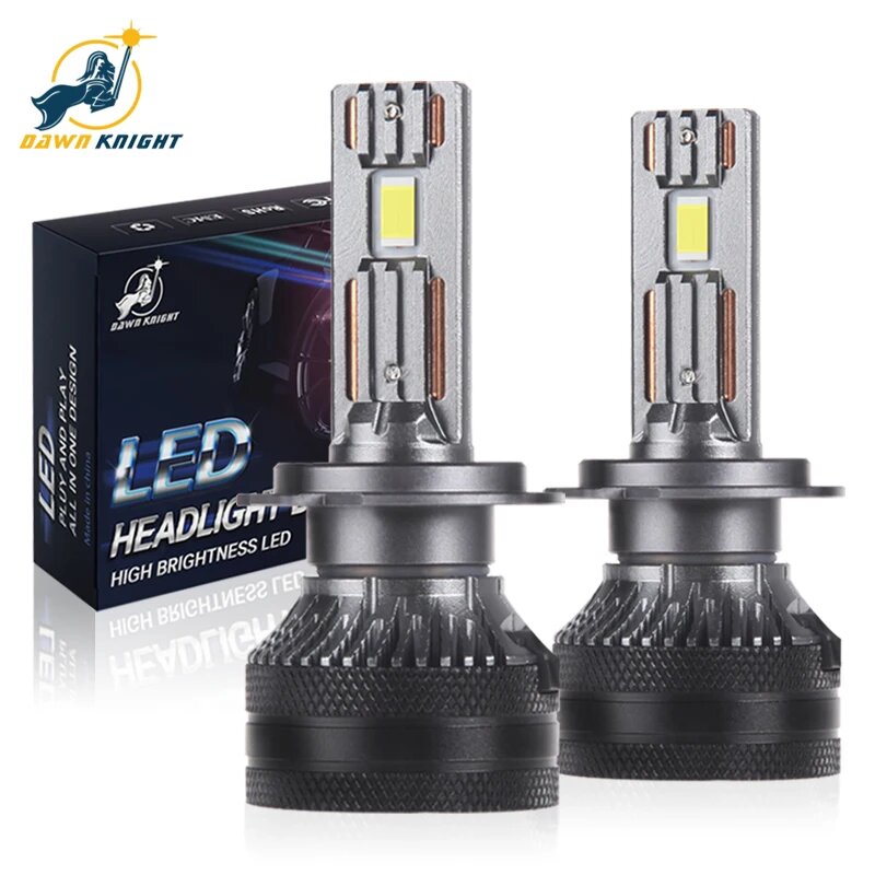 DAWNKNIGHT K5C PLUS 140W H7 Светодиодные лампы 4300K LED H4 H11 HB3 9005 HB4 9006 K6C Светодиодные двойные медные трубки Противотуманные фары 12 В 2 шт, 4300 К Белый Желтый, H7