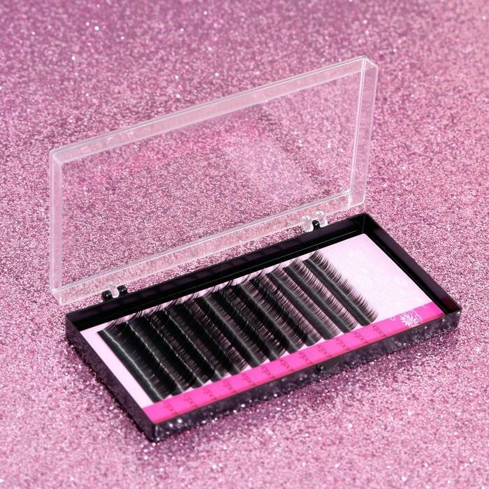 Набор ресниц для наращивания, 8, 10, 12 мм, толщина 0,1 мм, изгиб С, 12 рядов, 1209196