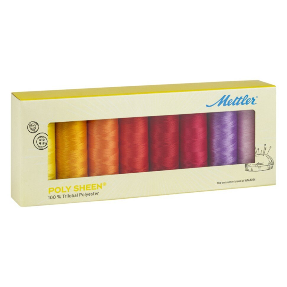 Amann Group Mettler PS8Floral-Kit Набор с нитками Poly Sheen в подарочной упаковке, 8 катушек, №40