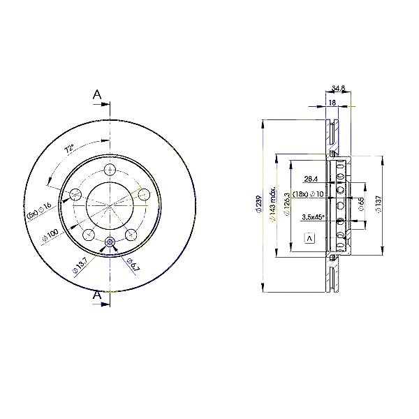 ICER 78BD5308-2 (6Q0615301 / 6Q0615301A) диск тормозной (Комплект 2 штуки)