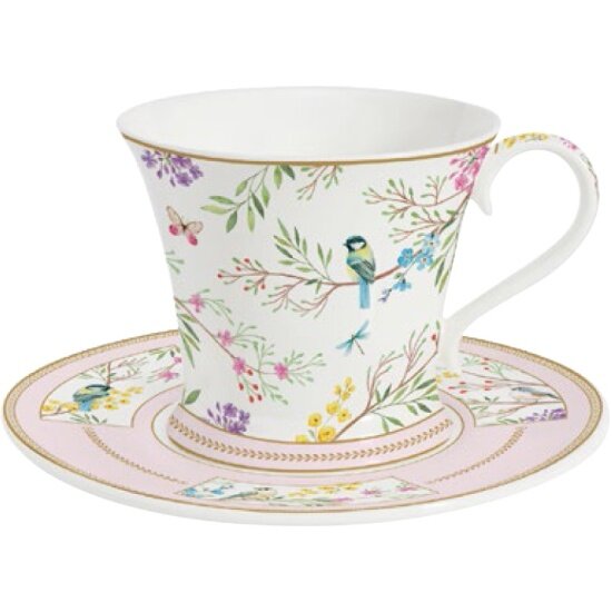 Чашка с блюдцем Easy Life "Пение птиц" 0.35л (EL-R1785/BIME)
