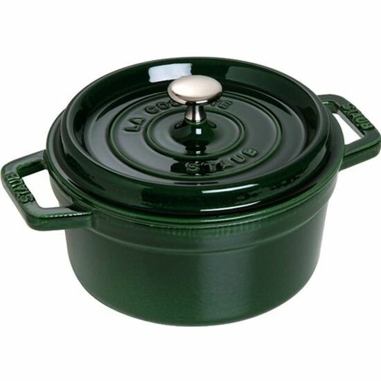 Кокот Staub круглый, 20 см, 2,2 л, зеленый базилик