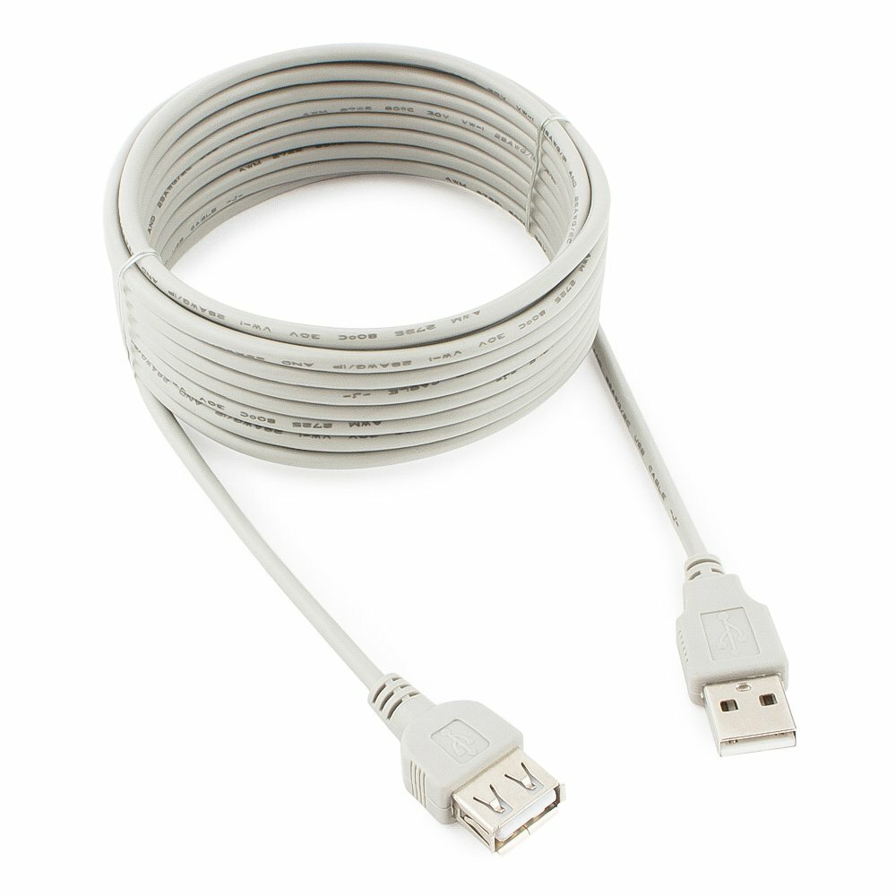 Кабель удлинительный USB A (M) - USB A (F), 4.5м, Cablexpert (CC-USB2-AMAF-15-N)