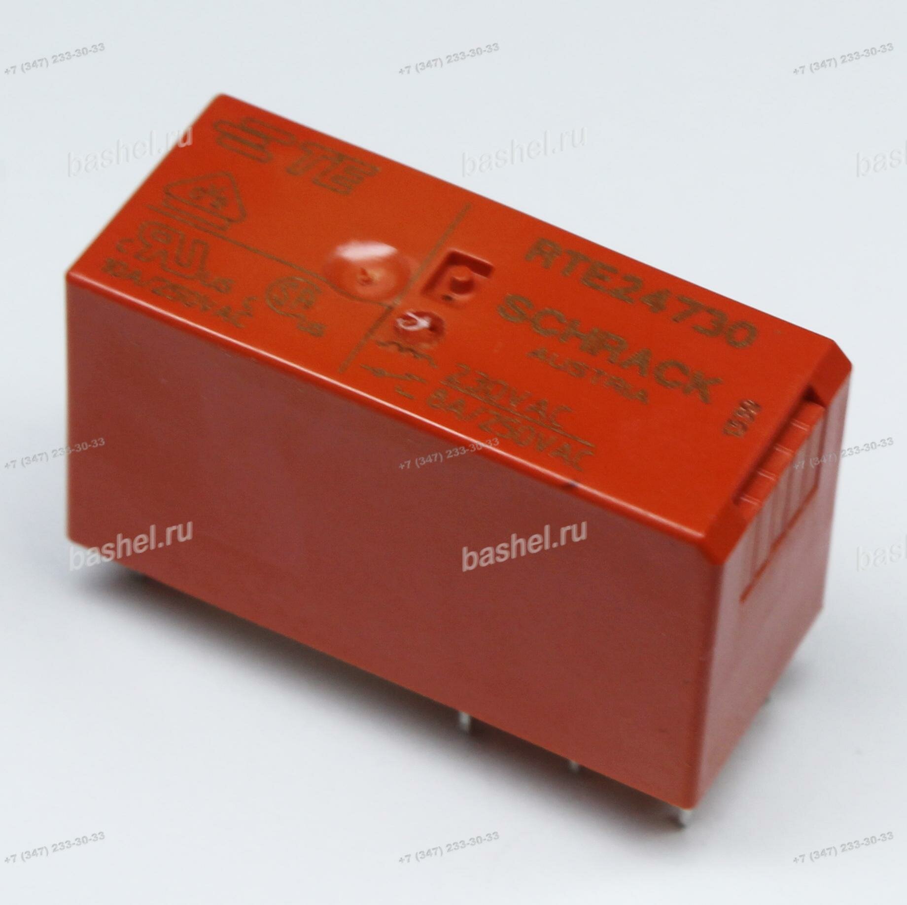 RELAY RTE24730 (1-1393243-8), Реле, TE, (упр:230В/AC, комм: 8A/250В/AC, 2NO/2NC, AgNi, R-coil:32.5 кОм)