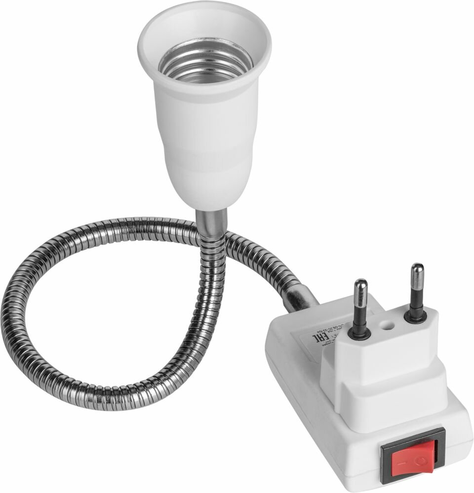 Переходник-вилка с выключателем 220 В без заземления 6 А 300 мм