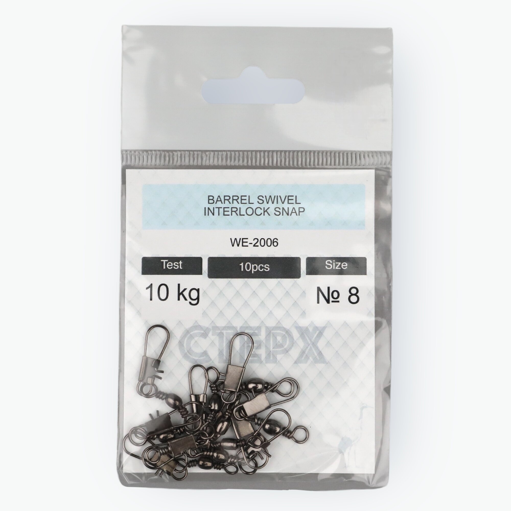 Карабин с вертлюжками стерх №8 - Тест 10 кг - В наборе 10 шт