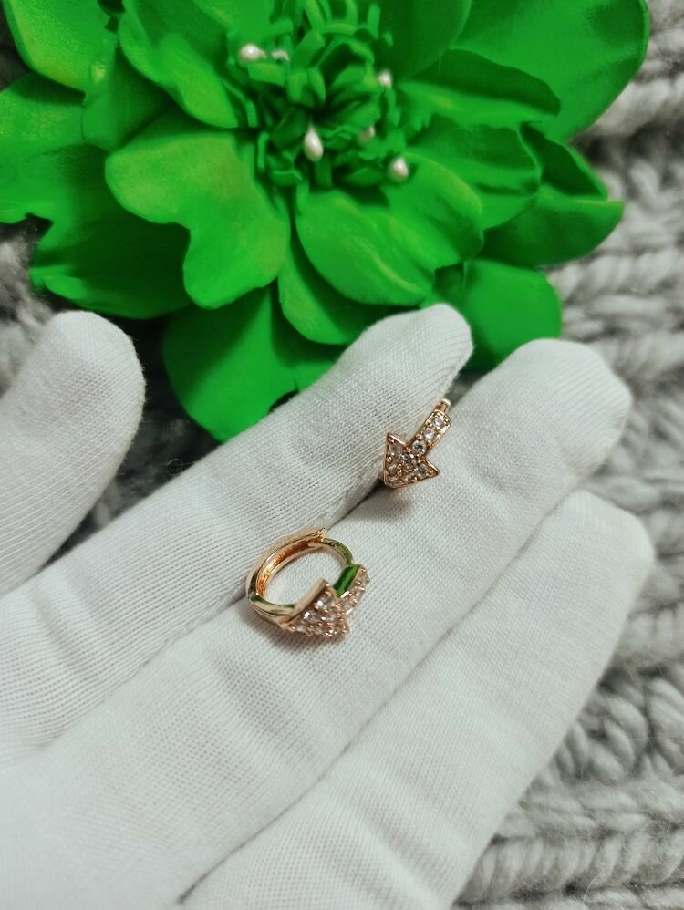 Серьги Anikom, искусственный камень, циркон