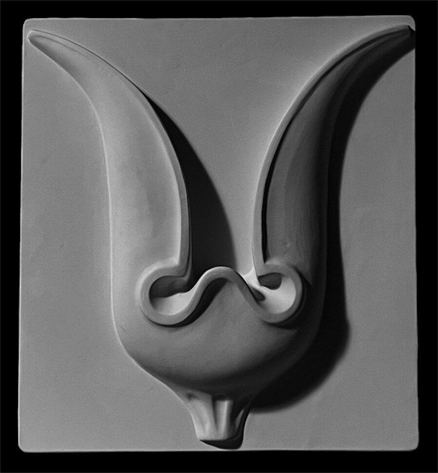 Гипс. Орнамент Лотос, h=33 см, Экорше, артикул 60-625