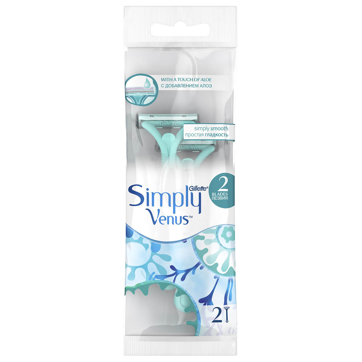 Станки для бритья Gillette одноразовые Simply Venus 2 женские 2шт