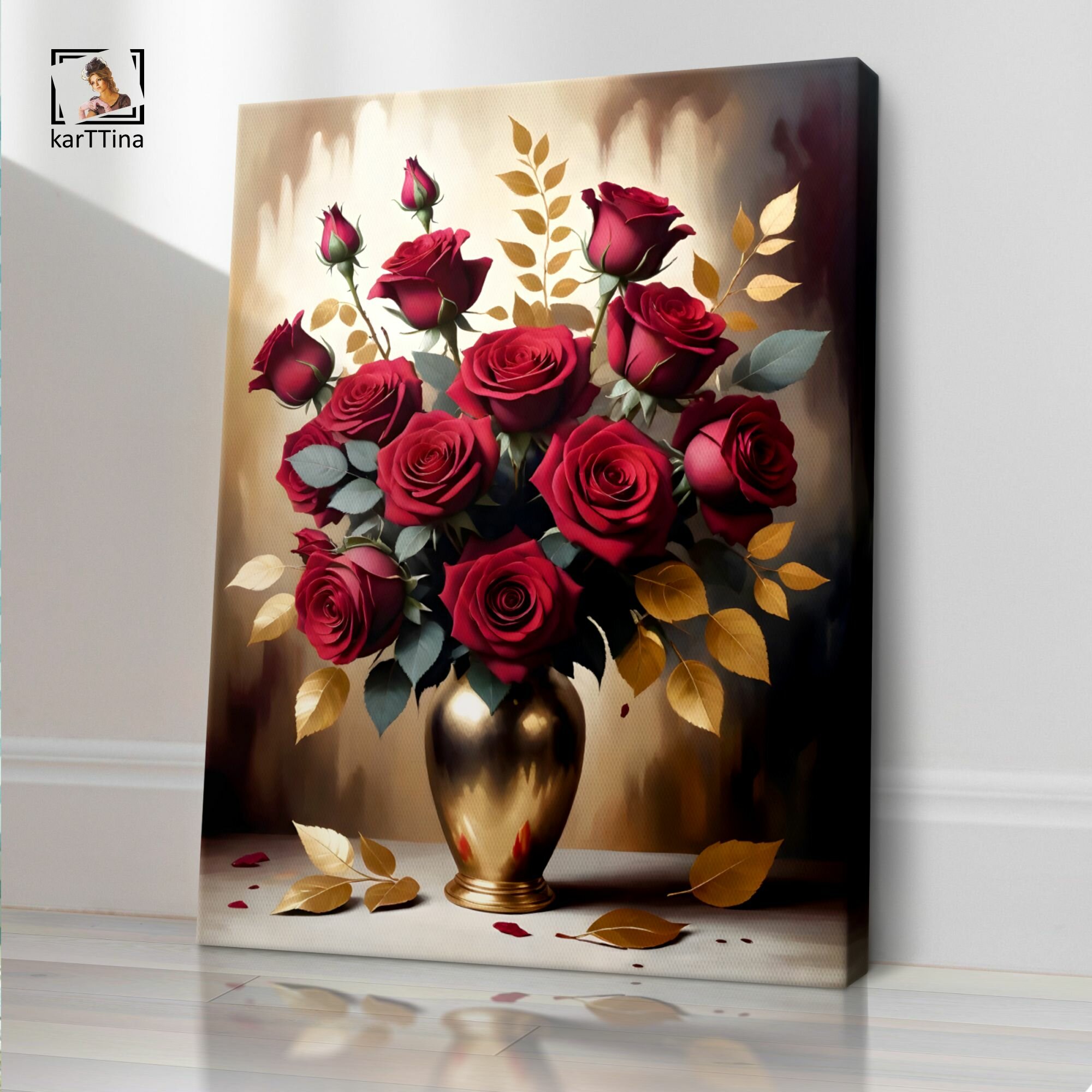 Картина на стену, интерьерная "Цветочная композиция №15" 30х40 см