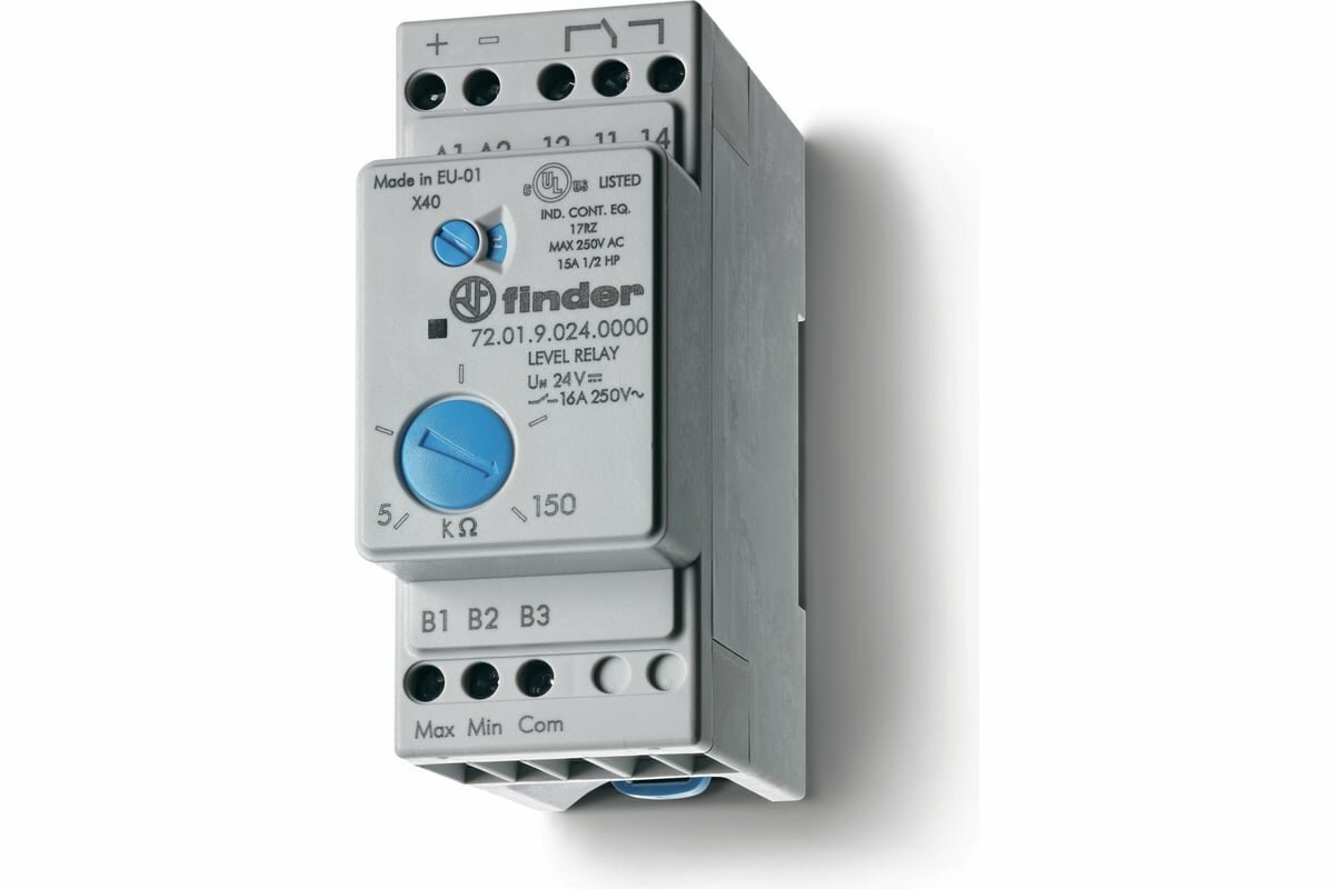 Finder , Реле контроля жидкости; функц наполнения или дренаж; задерж 0,5-7сек; чувстви, 720182400000