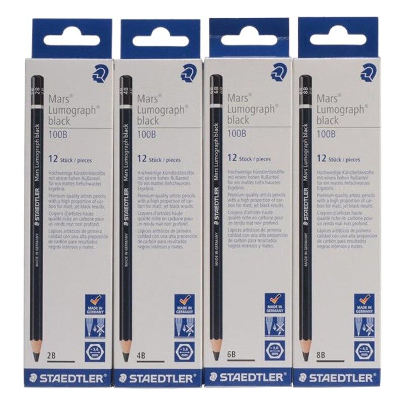 Карандаш STAEDTLER, для рисования, деревянный корпус, твердость 100B-7B